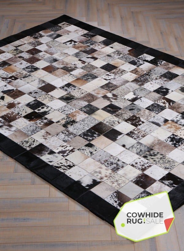 Animal Print Patchwork Rug | COWHIDE RUG SALE
