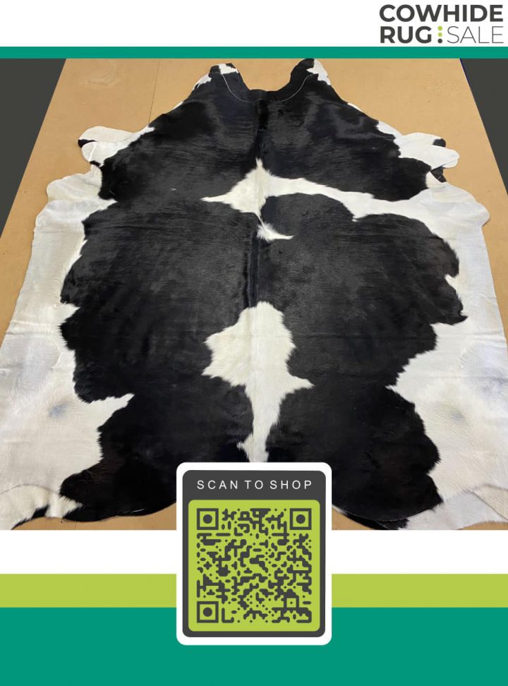 Traditional Black and White Cowhide 6 x 7 Feet BW-08-179 | COWHIDE RUG SALE