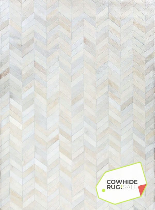 White Herringbone Rug | Cowhide Rugs | COWHIDE RUG SALE
